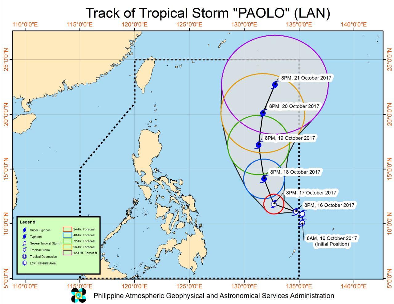 Paolo to intensify into typhoon Wednesday PM but unlikely to hit land ...