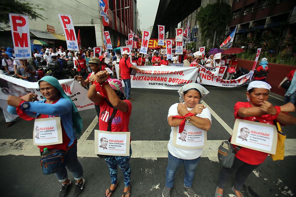 Left-leaning groups rally vs. Duterte’s ‘bogus’ revolutionary gov’t ...