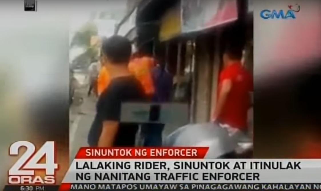 Traffic enforcer punches ‘errant’ motorcycle rider in Las Piñas | GMA ...