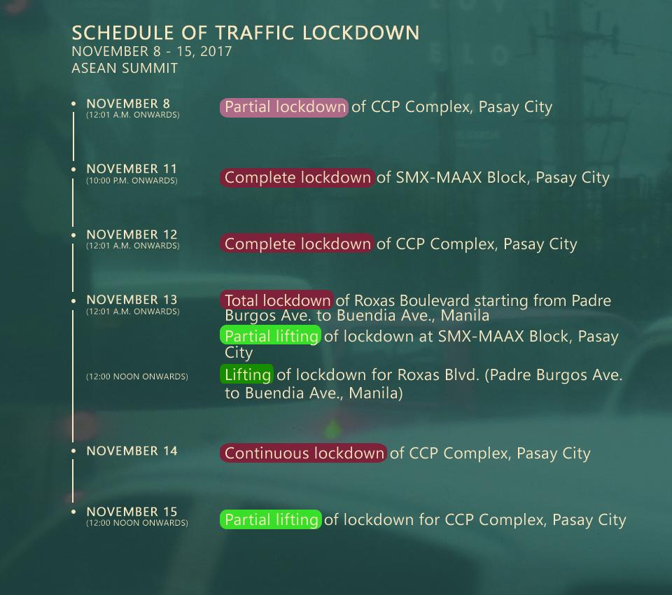 Traffic lockdown schedules for ASEAN security | GMA News Online