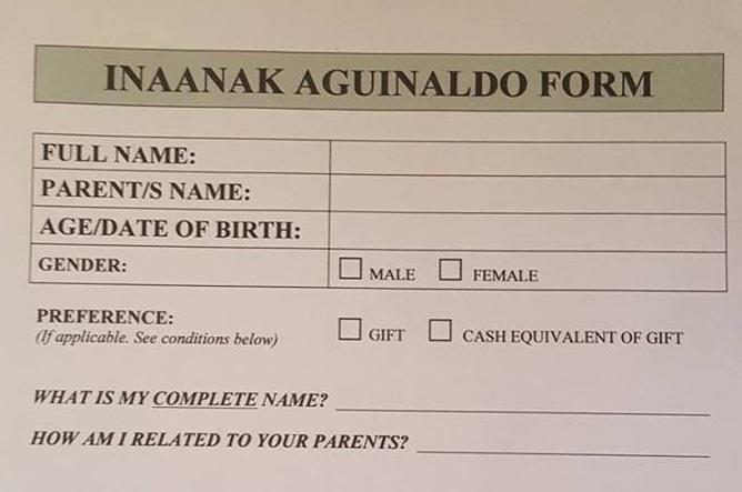 An inaanak aguinaldo form that every ninong and ninang can use this ...