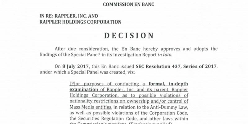 SEC decision on Rappler | GMA News Online