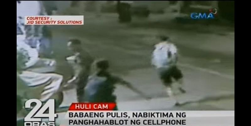 Off-duty policewoman gets her phone snatched while texting | GMA News ...