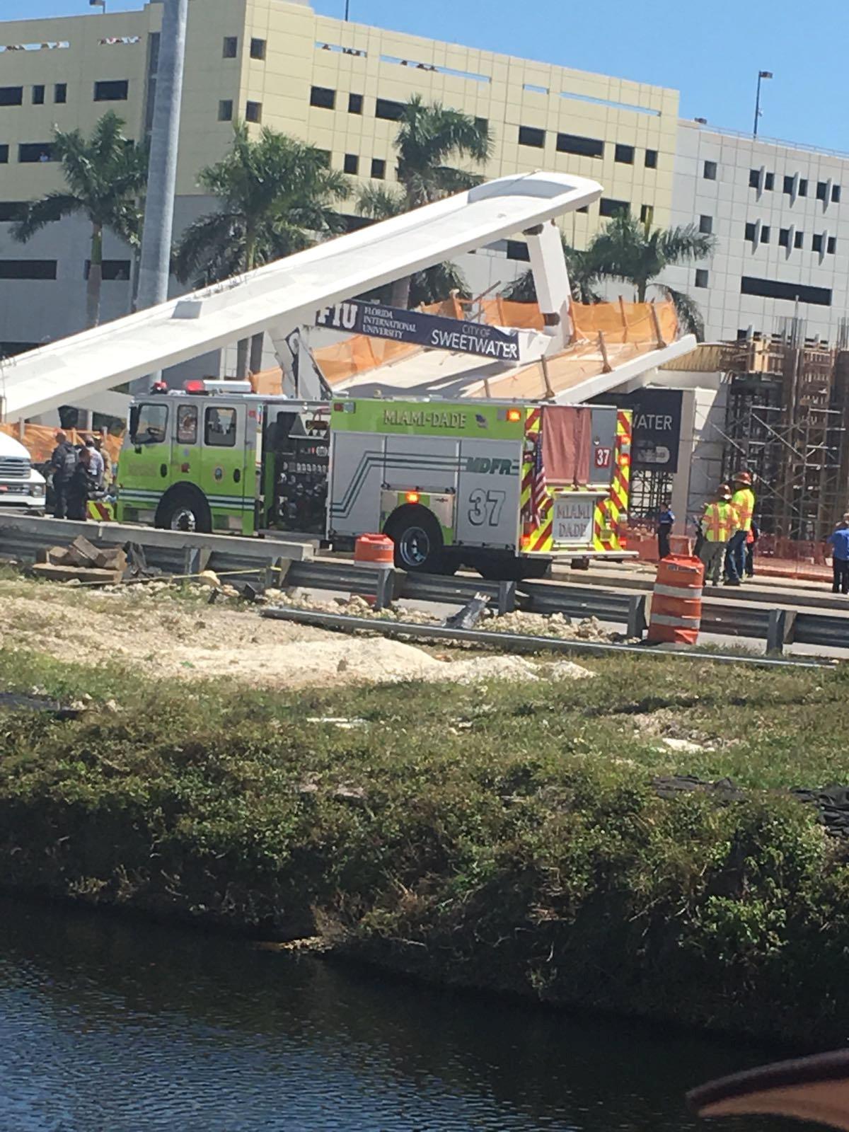 Foot bridge collapses at Florida university, several killed | GMA News ...