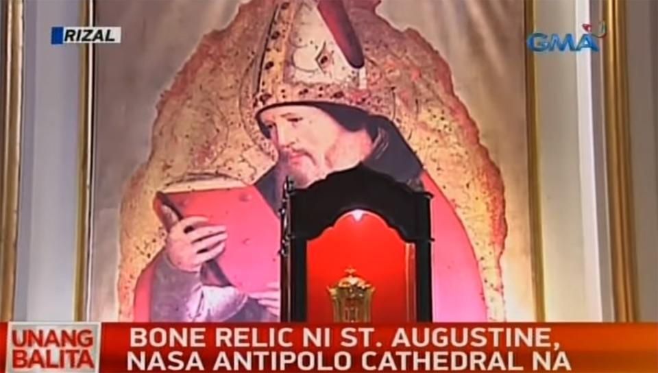 Devotees venerate bone relic of St. Augustine at Antipolo Cathedral ...