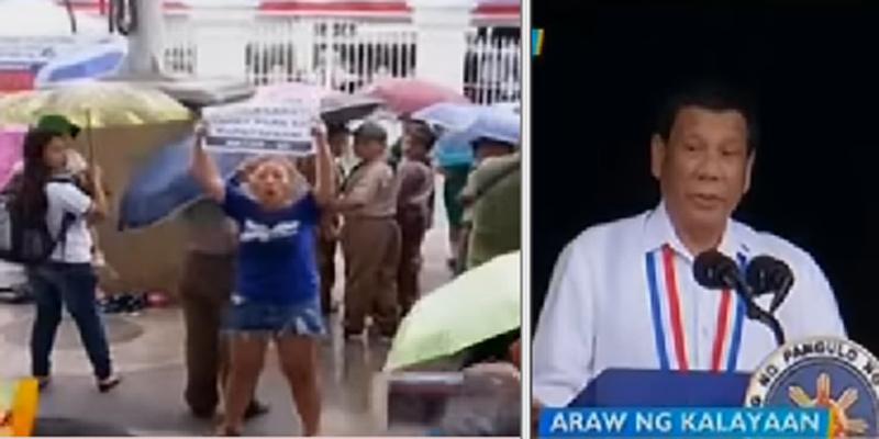 Duterte, kinantiyawan ng mga nagprotesta sa selebrasyon ng Araw ng ...