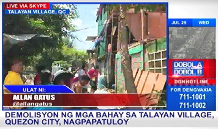Houses in Talayan Village, QC dismantled in demolition | GMA News Online
