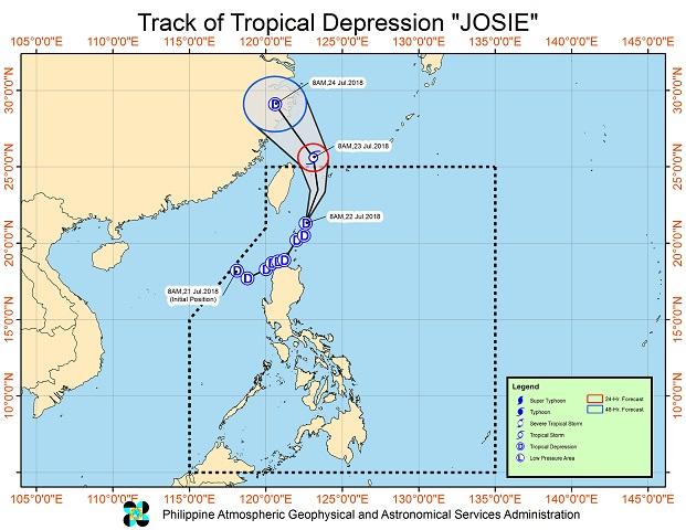 Josie traverses Bashi Channel; Signal No. 1 up over Batanes, Babuyan ...