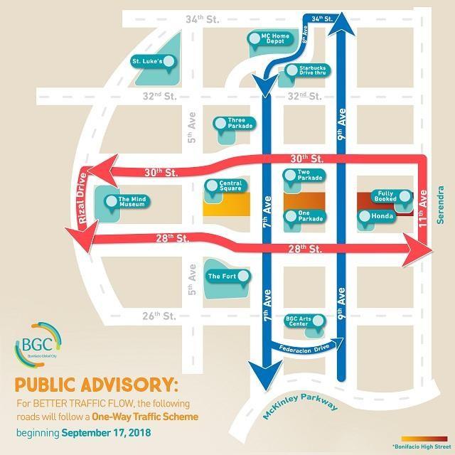 BGC to enforce one-way traffic scheme starting Sept. 17 | GMA News Online