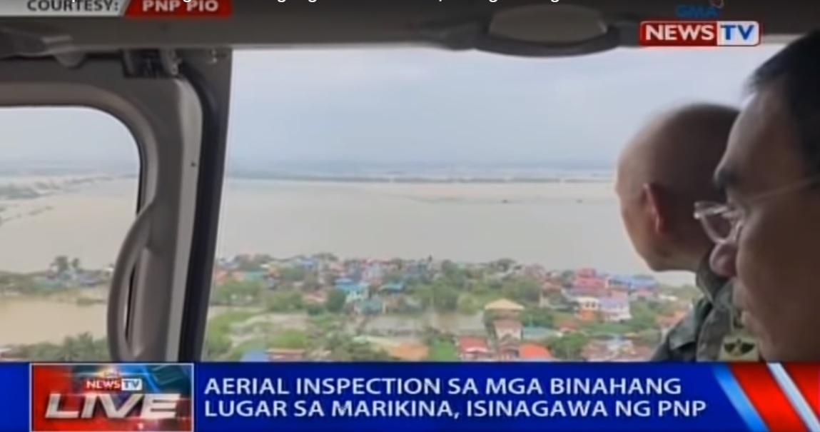 PNP aerial inspection bares extent of flooding in Marikina | GMA News ...