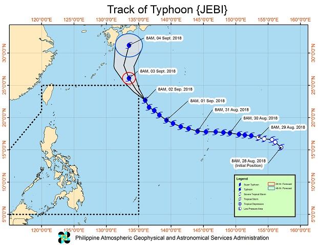 Typhoon Jebi weakens upon approaching PAR | GMA News Online