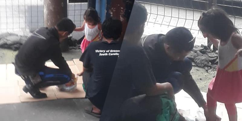 MMDA officer gives unclothed, homeless kid a bag of clothes and shoes ...