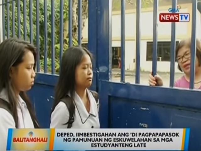 'Di pagpapasok ng mga 'late' na estudyante sa isang eskwelahan sa QC ...