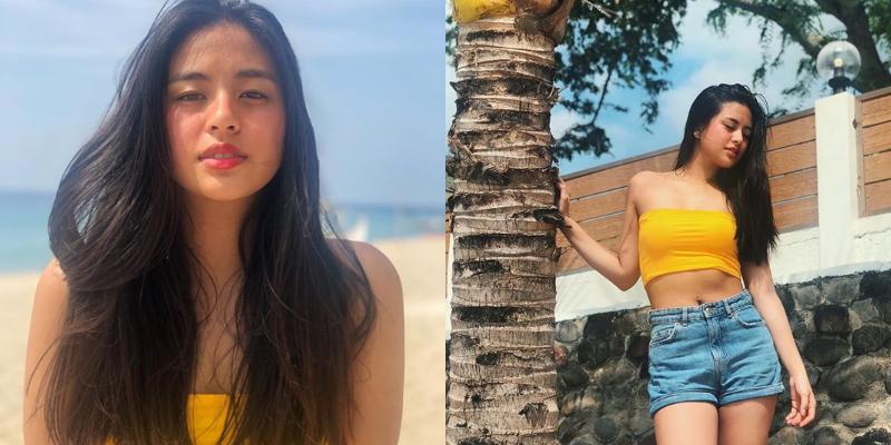 Gabbi Garcia's marigold tube top emphasizes her beautiful morena skin ...