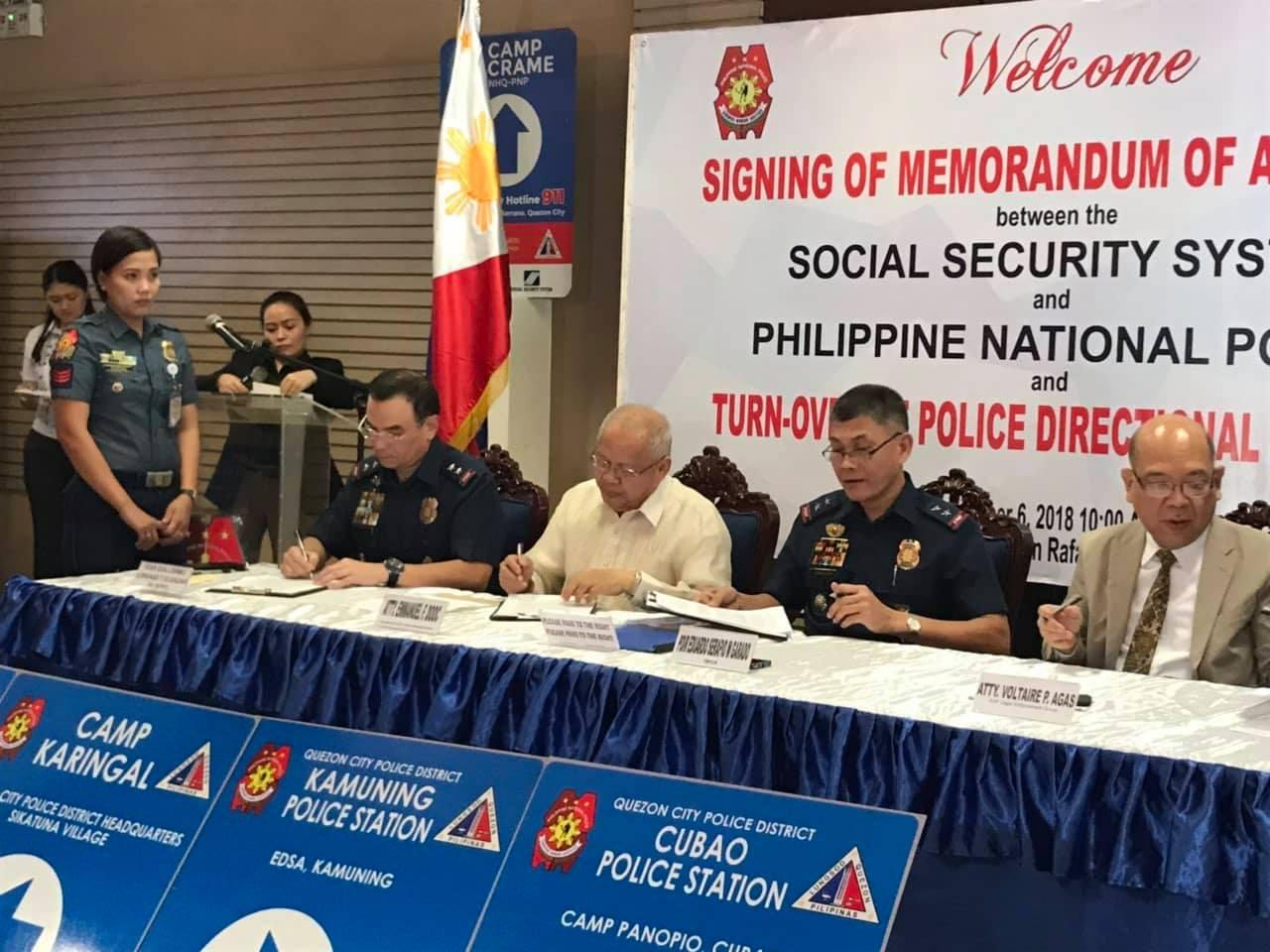 PNP, SSS sign MOA on police directional signages | GMA News Online