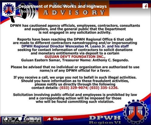 DPWH- warns stakeholders, public over bogus solicitation activity | GMA ...