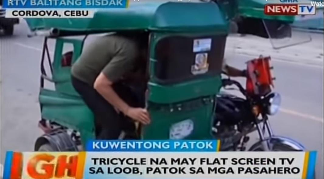 Tricycle sa Cebu, may flat screen HDTV para ‘di mabagot ang mga ...
