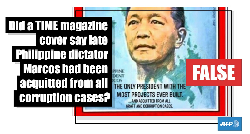 No, a Time magazine cover did not say Marcos had been acquitted of all ...