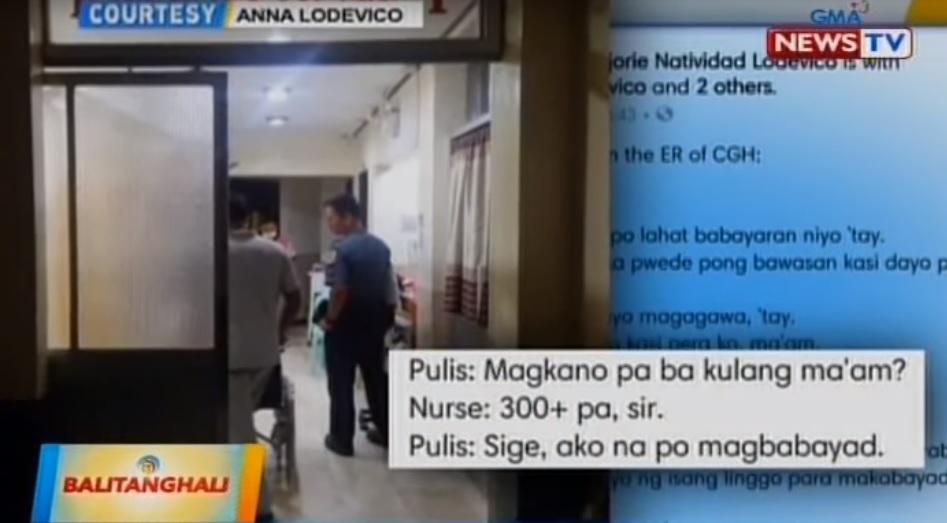 Pulis, umani ng papuri matapos bayaran ang balanse sa ospital ng isang pasyente | Balitambayan