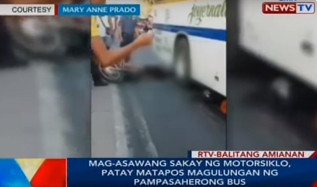 Mag-asawang naka-motorsiklo, nabangga ng tricycle, nagulungan ng bus ... Mag-asawang naka-motorsiklo, nabangga ng tricycle, nagulungan ng bus ...