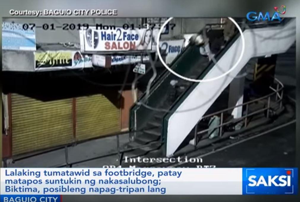Man crossing a footbridge in Baguio dies after being hit by passerby ...