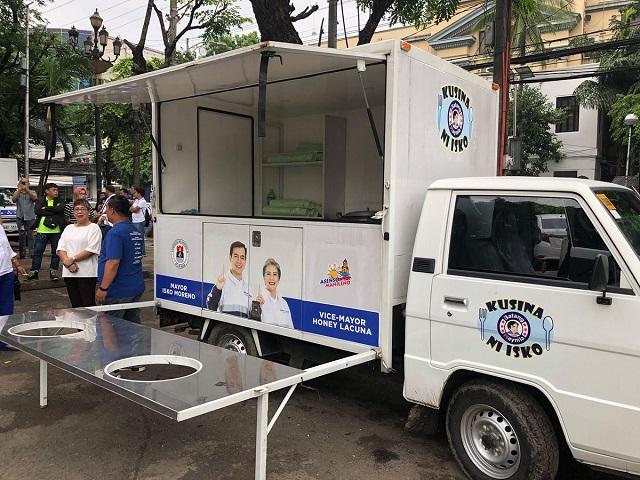 Isko asks donors not to put his name on food trucks | GMA News Online