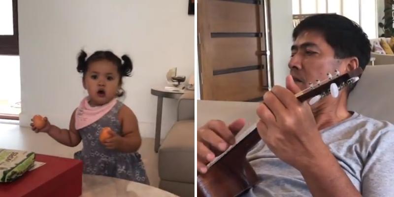 Baby Tali sways and dances as dad Vic Sotto plays the ukulele for her ...