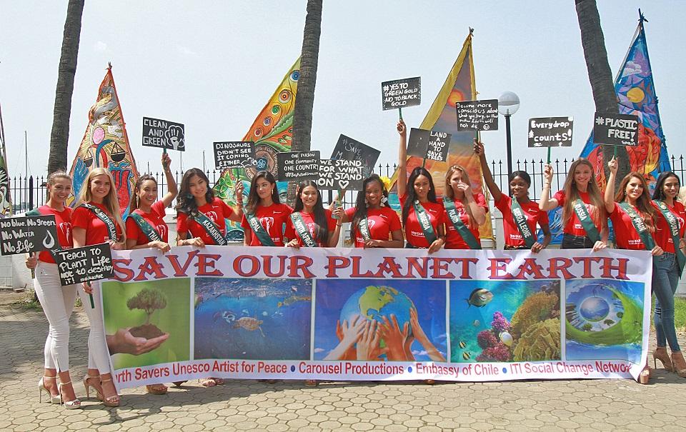 Miss Earth candidates visit Baywalk with call to fight climate change ...