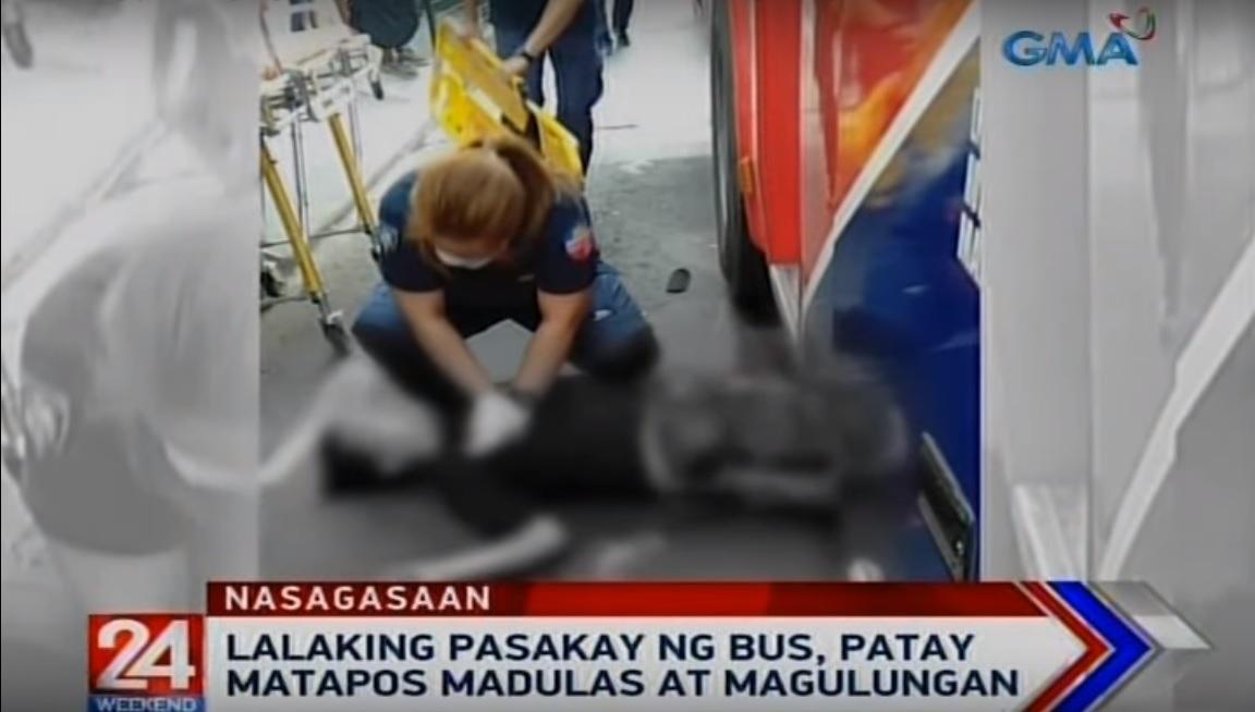 Lalaking pasakay ng bus, patay matapos madulas at magulungan | Balitambayan Lalaking pasakay ng bus, patay matapos madulas at magulungan | Balitambayan