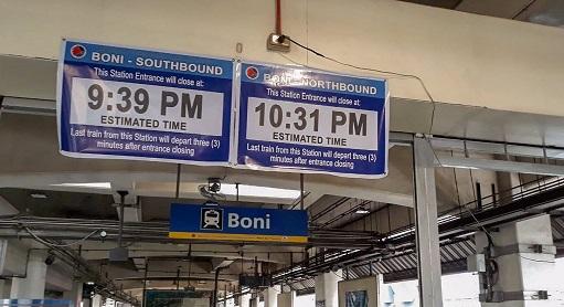 MRT-3 admin affixes closing time, last train departure signs in all ...