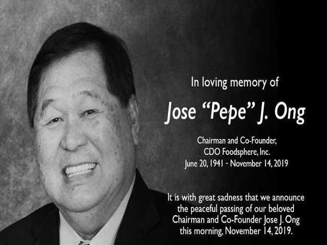 CDO chairman Jose Ong passes away at 78 | GMA News Online