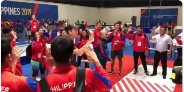 Pinoy fencing team dances to 'Manila' to celebrate first gold