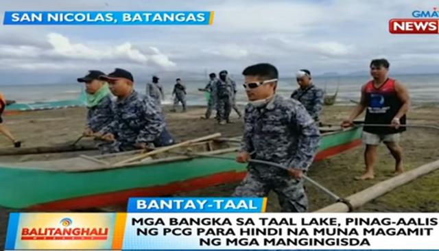 Philippine Coast Guard removes boats from parts of Taal Lake | GMA News Online