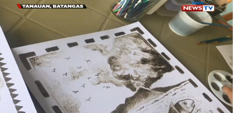 This Batangas artist used Taal volcano ash for her paintings | GMA News ...