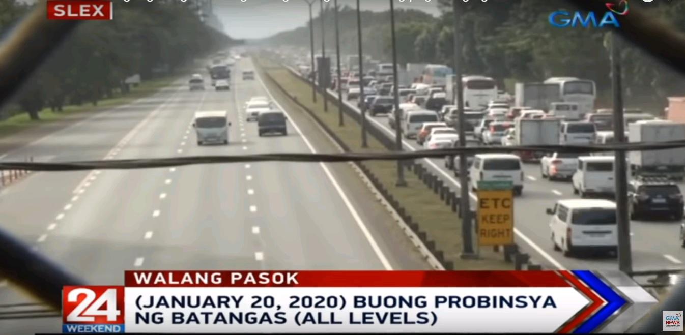 Traffic builds up on SLEX as good samaritans ferry Taal relief goods ...