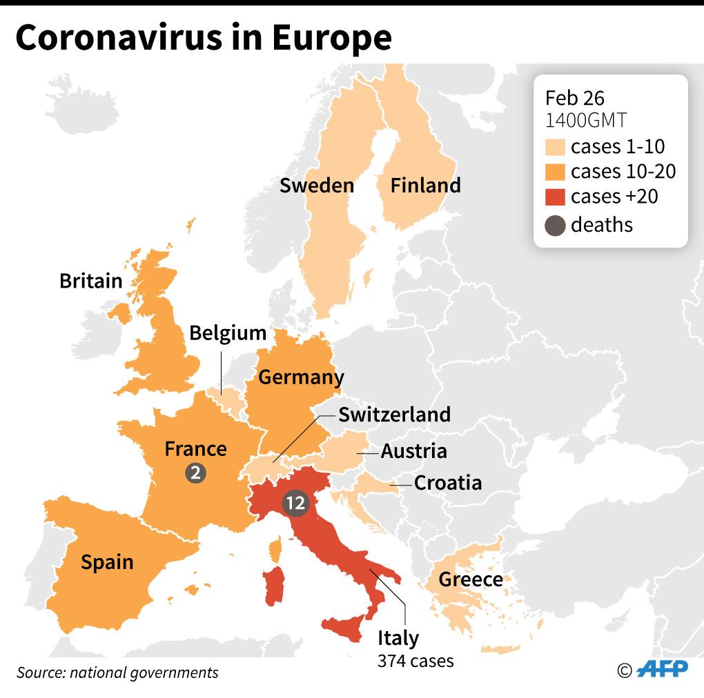 Which countries are affected by coronavirus in Europe? | GMA News Online