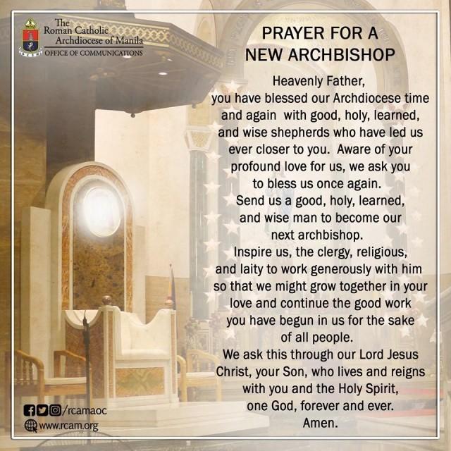 Archdiocese of Manila calls for prayers for new archbishop | GMA News ...