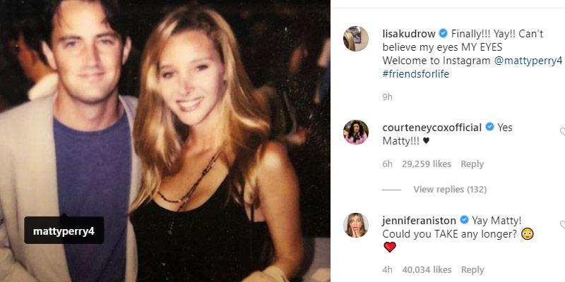 Matthew Perry finally joined Instagram and his 'Friends' co-stars are ...