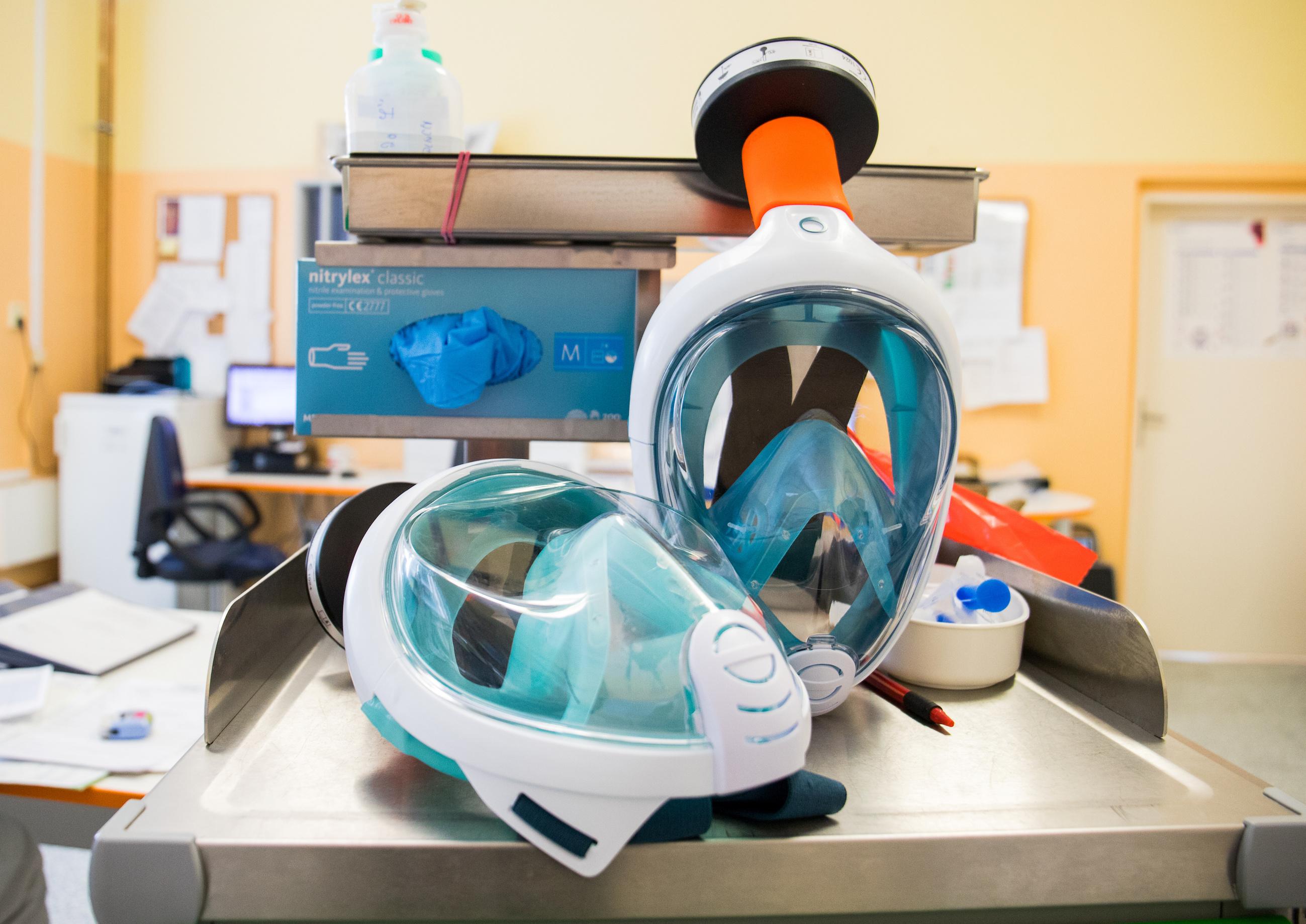 European researchers retrofit snorkel masks for COVID-19 fight | GMA ...