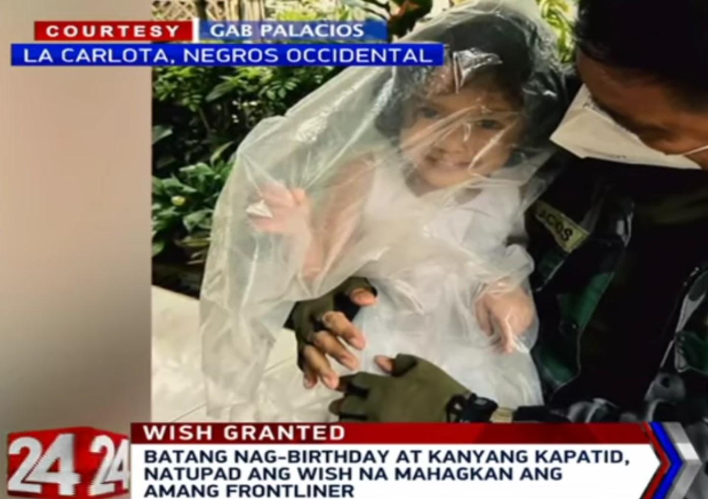 Policeman's daughters wrapped selves in plastic bags to hug frontliner ...