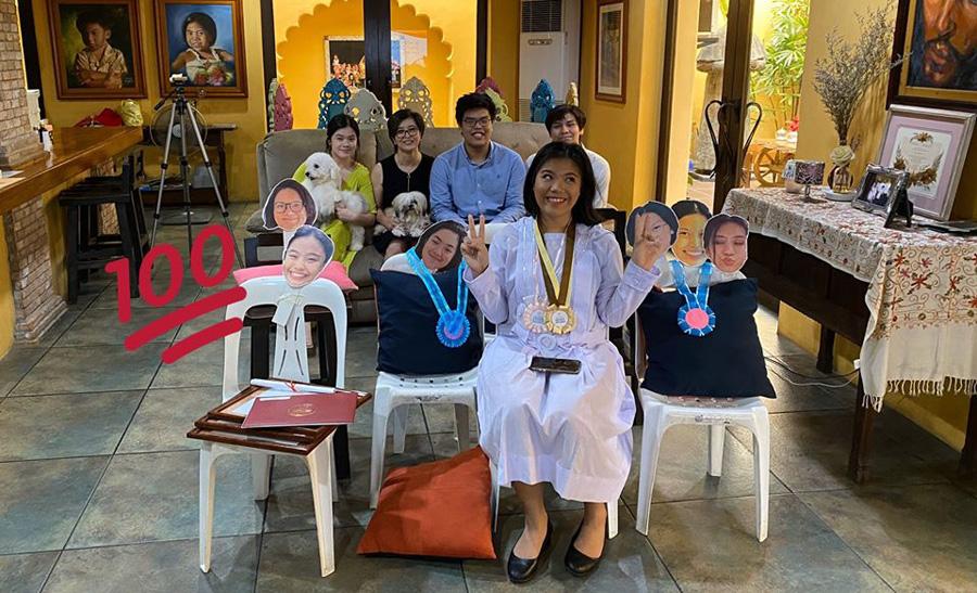 Graduation was put off, so this student had her own ceremony at home ...