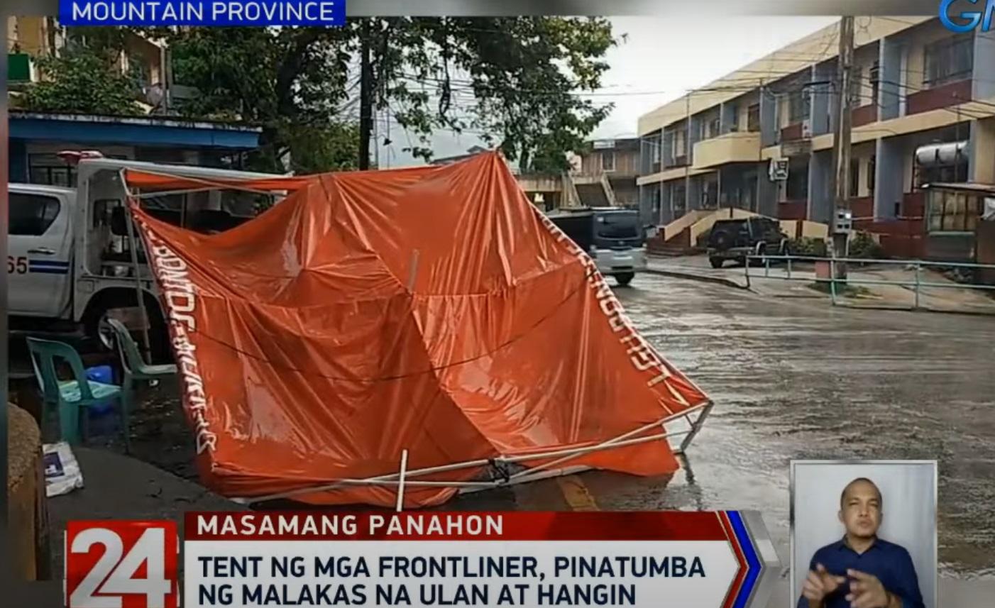 Bad weather rips frontliner tent in Mt. Province, wounds resident in S ...