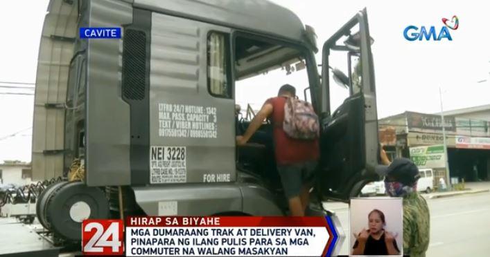 Cops help commuters hitch ride in Cavite | GMA News Online