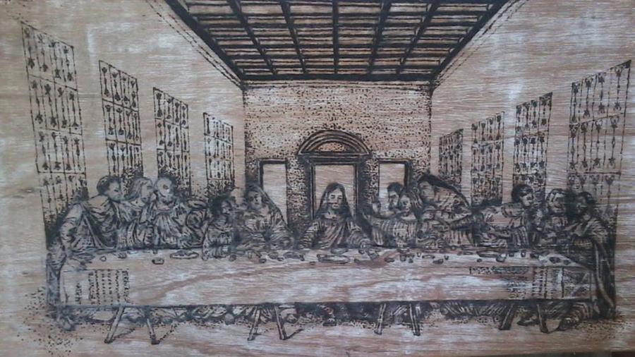 This Last Supper image on wood was made while on lockdown with just ...