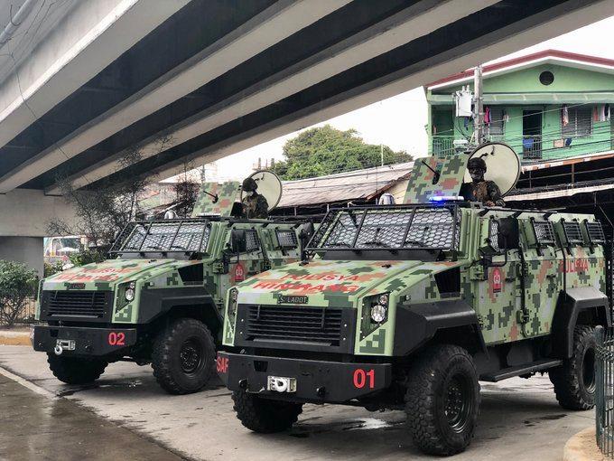 SAF commandos patrol Cebu City streets on board APCs | Photos | GMA ...