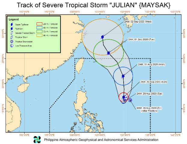 Julian now a severe tropical storm; scattered rains over Bicol, Quezon ...