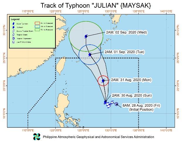 Julian now a typhoon, to exit PAR on Monday; Habagat affecting parts of ...