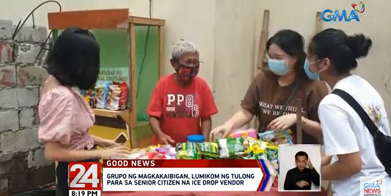 Friends gather aid for senior citizen ice drop vendor | GMA News Online