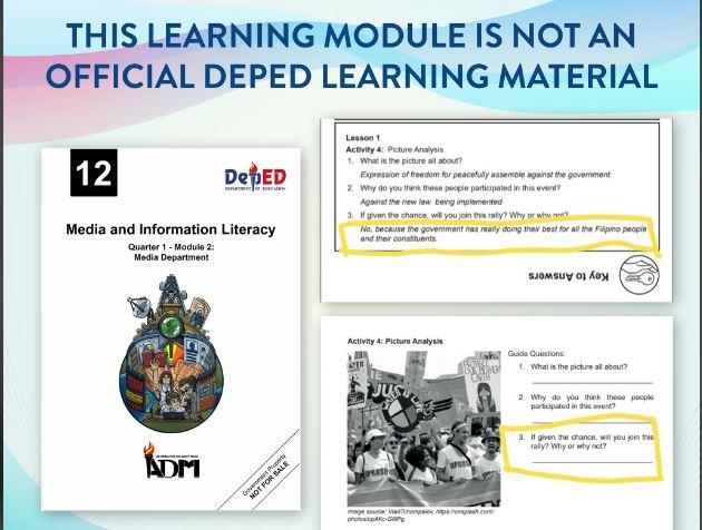 Module that discourages peaceful protests not part of learning ...