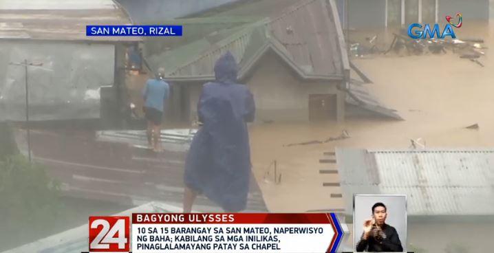 Dead among those evacuated in Rizal amid roof-high flood from Ulysses ...